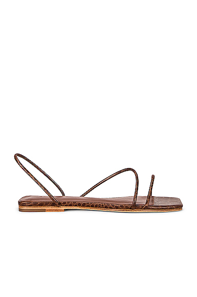 Antique Tan Croc Jackie Flats